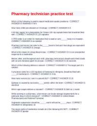 Pharmacy technician practice test with ANSWERS - Docsity