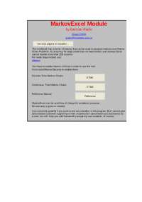 Teoria de markov en excel | Ejercicios de Investigación de Operaciones | Docsity