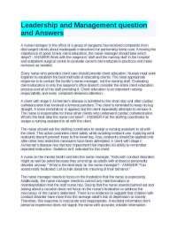 Leadership and Management question and Answers - Docsity