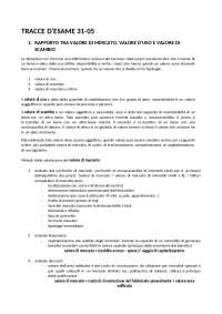Tracce principali esame | Appunti di Estimo | Docsity