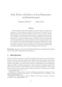 Ruin Theory with Excess of Loss Reinsurance and ... - Docsity