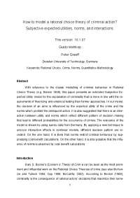 How to model a rational choice theory of criminal action ... | Study ...