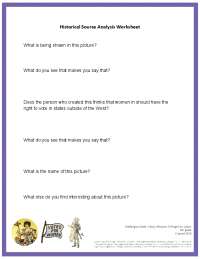 Historical Source Analysis Worksheet | Exams History | Docsity