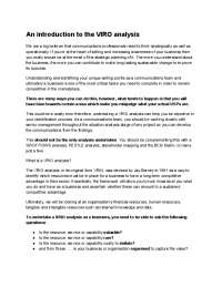 An introduction to the VIRO analysis | Study notes Business Accounting ...