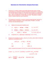 Solutions for Gravimetric Analysis Exercises - Docsity