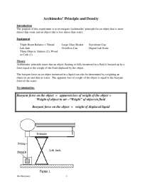 Archimedes' Principle and Density | Lecture notes Advanced Physics ...
