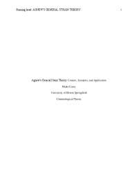 Agnew's General Strain Theory | Slides Criminology - Docsity