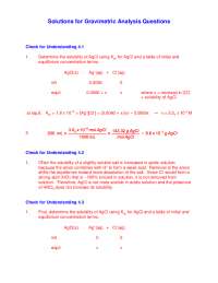Solutions for Gravimetric Analysis Questions - Docsity