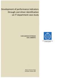 Development of performance indicators through cost driver ... | Lecture ...