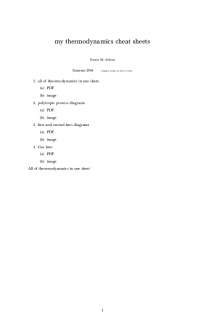 My thermodynamics cheat sheets - Docsity