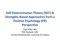 Self-Determination Theory (SDT) & Strengths-Based ... | Schemes and ...