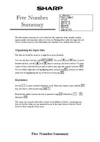 Five Number Summary | Summaries Mathematics | Docsity
