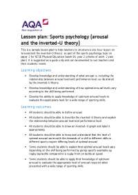 Sports psychology (arousal and the inverted-U theory) | Assignments ...