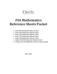 FSA Mathematics Reference Sheets Packet | Schemes and Mind Maps ...