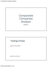 Comparable Companies Analysis | Summaries Statistics | Docsity