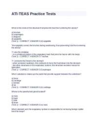 ATI-TEAS Practice Tests/ATI-TEAS Practice Tests - Docsity