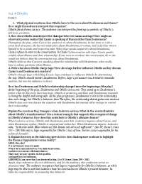 Act 4 Othello | Study notes Theatre | Docsity