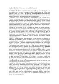 A review - Machiavelli's The Prince | Study notes History | Docsity