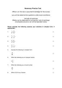 Numeracy Practice Test - Docsity