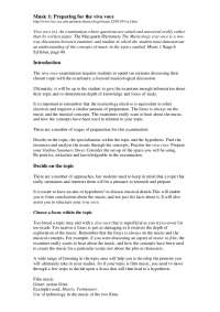 Music 1: Preparing for the viva voce | Study notes Music | Docsity