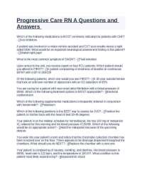 Progressive Care RN A Questions and Answers. | Exams Nursing | Docsity
