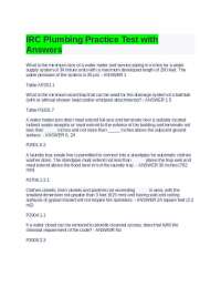 IRC Plumbing Practice Test with Answers. - Docsity
