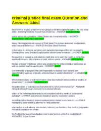Criminal justice final exam Question and Answers latest - Docsity