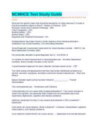 NCMHCE Test Study Guide BEST - Docsity