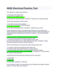 NHIE Electrical Practice Test.Question and Answers 2022 - Docsity