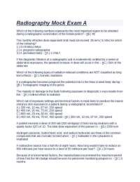 Radiography Mock Exam A. | Exams Nursing | Docsity