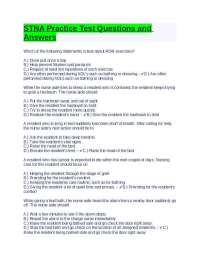 STNA Practice Test Questions and Answers - Docsity