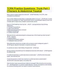 TCRN Practice Questions Trunk Part 1 (Thoracic & Abdominal Trauma ...