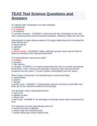 TEAS Test Science Questions and Answers. - Docsity