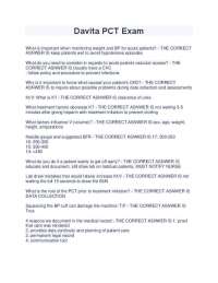 Davita PCT Exam (Latest 2022/2023) 100% Correct Answers | Exams Nursing ...