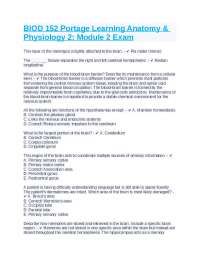 BIOD 152 Portage Learning Anatomy & Physiology 2 Module 2 Exam | Exams ...