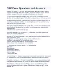 CRC Exam Questions and Answers. | Exams Nursing | Docsity