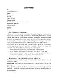 Il Decameron, riassunto e temi affrontati. | Temi di Italiano - Docsity