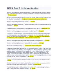 TEAS Test B Science Section.Question and Answers | Exams Nursing | Docsity