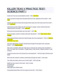 KILLER TEAS V PRACTICE TEST-SCIENCE PART I.Question and Answers | Exams ...