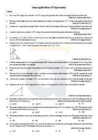Some application of trigonomentry class 10 mathematics | Exams Mathematics - Docsity