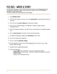 How to write a STORY - FCE (B2) | Schemi e mappe concettuali di Inglese ...