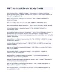 MFT National Exam Study Guide (2022/2023) (Verified Answers by GOLD ...