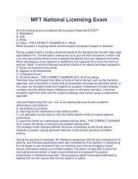 MFT National Licensing Exam (Latest 2022/2023) Download to Score A ...