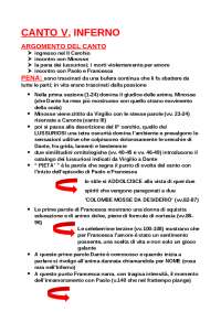 Sintesi canto V inferno divina commedia | Schemi e mappe concettuali di ...