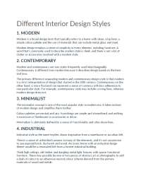 Different Interior Design Styles and Other Components | Study notes ...