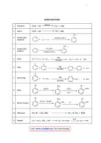 12th Grade Name REactions | Cheat Sheet Chemistry | Docsity