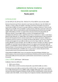 Appunti di letteratura italiana moderna paola ponti | Appunti di Letteratura Italiana | Docsity