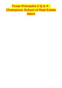 Texas Principles 2 Q & A - Champions School of Real Estate latest ...