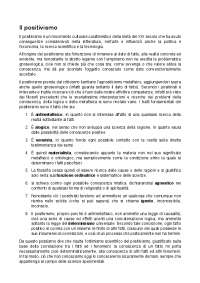 Il positivismo: riassunto | Appunti di Filosofia | Docsity
