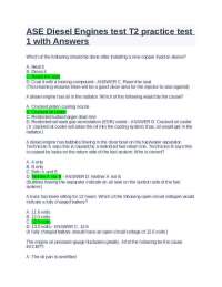 ASE Diesel Engines test T2 practice test 1 with Answers. | Exams ...